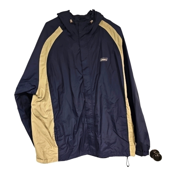 Coleman | Jackets & Coats | Coleman The Outdoor Co Blue And Tan Rain ...